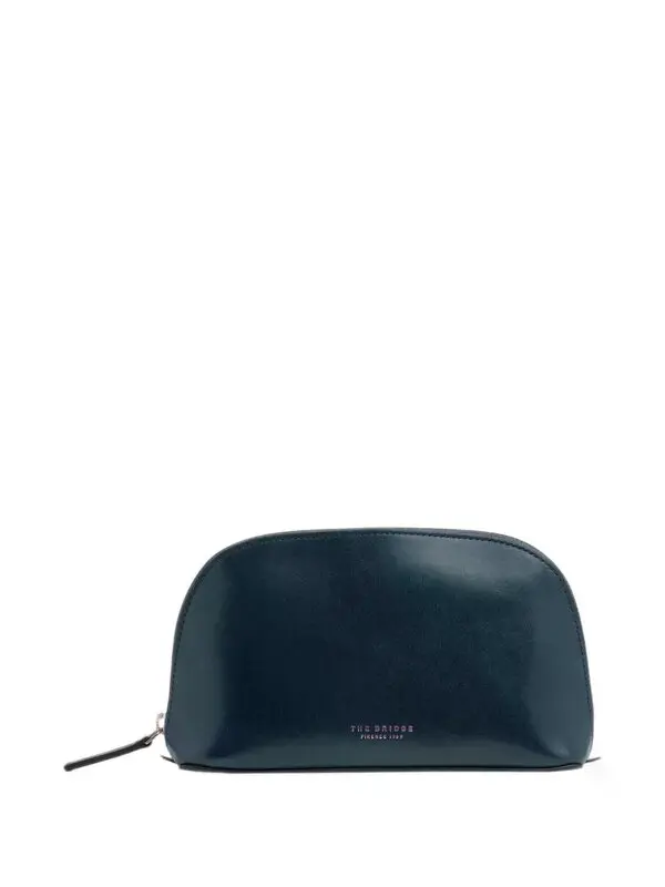 THE BRIDGE Logo-print Leather Make-up Bag - Blue
