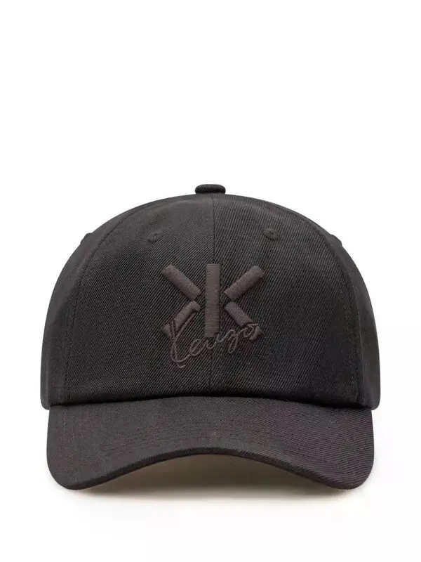 Kenzo Double K Embroidered Logo Cap - Black