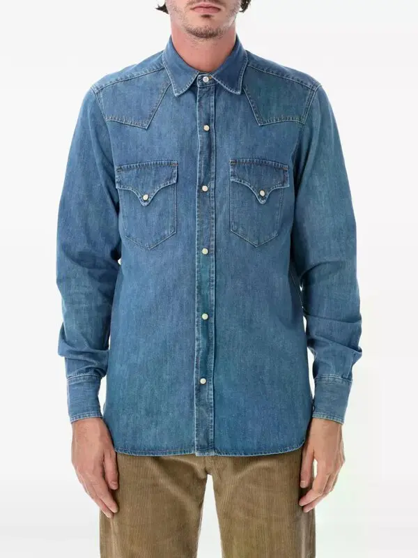 FORTELA Western Denim Shirt - Blue