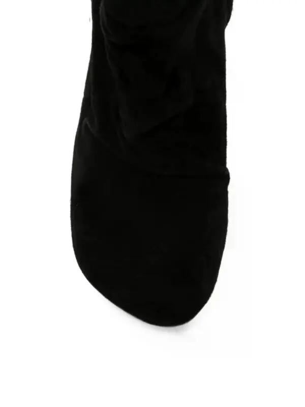 Ash Estelle Ruched Suede Ankle Boots - Black