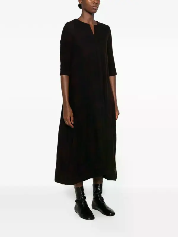 RICORRROBE Check Notched-neck Dress