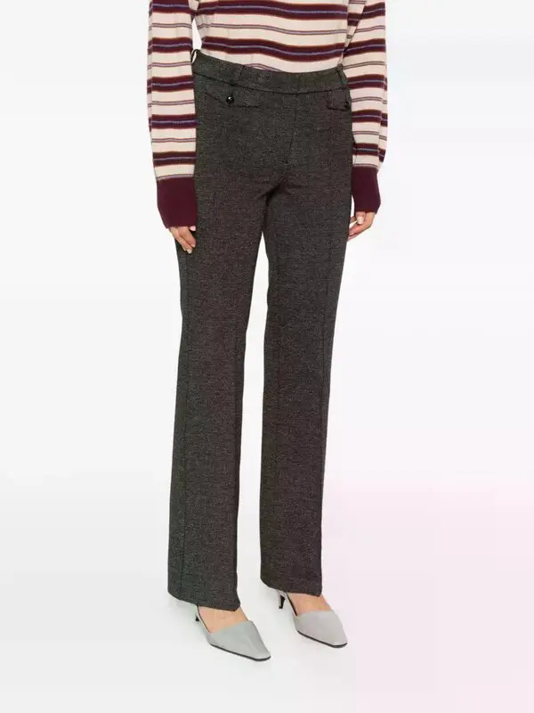 CAMBIO Button-detail Pressed-crease Trousers