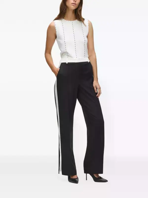 Karl Lagerfeld Contrast-satin Tailored Trousers