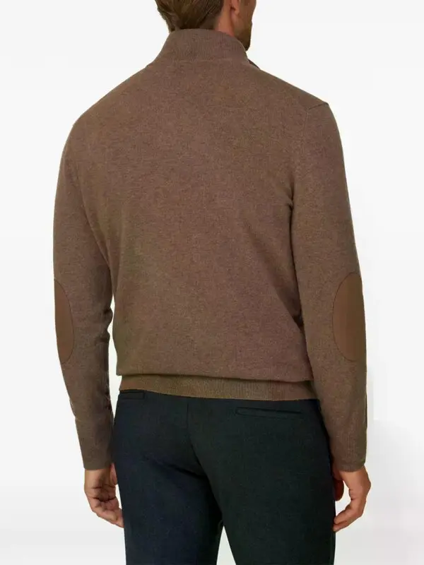 Boggi Milano Roll-neck Jumper Quarter-zip Wool Cashmere Mélange