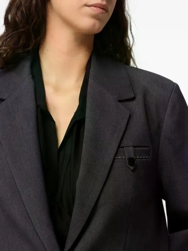 ELEH Contrast-stitch Single-breasted Blazer