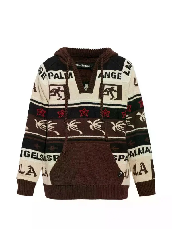 Palm Angels Patterned Hoodie - Neutrals