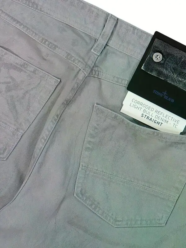 Stone Island J100005 Corroded Reflective Light Bull Denim-tc Jeans