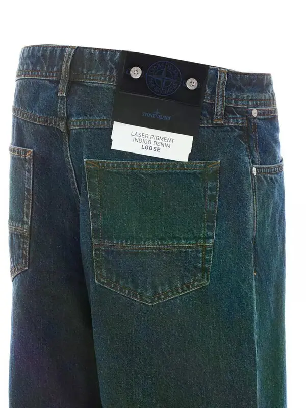 Stone Island J100006 Laser-pigment Indigo-denim Jeans