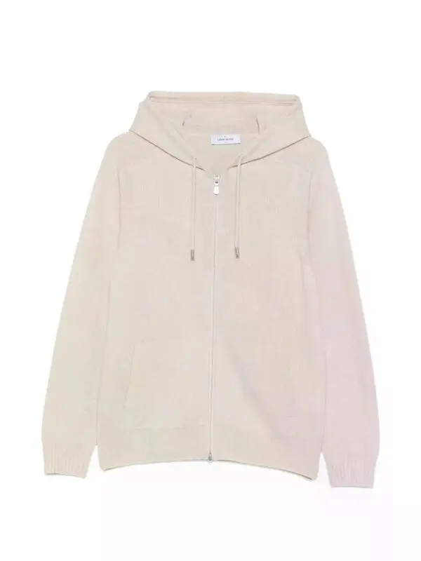 GRAN SASSO Zip-up Hooded Sweater - Neutrals