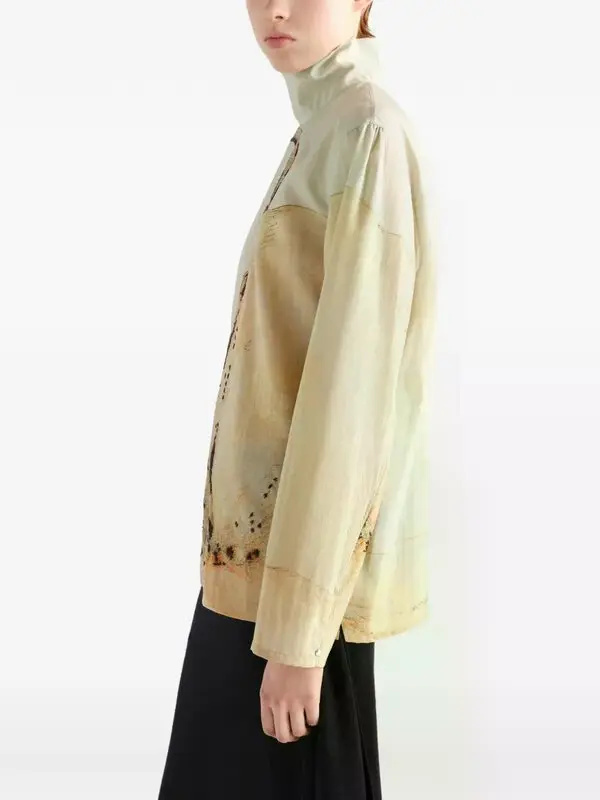 LEMAIRE Stand-collar Top In Salto Mortale Printed Dry Silk
