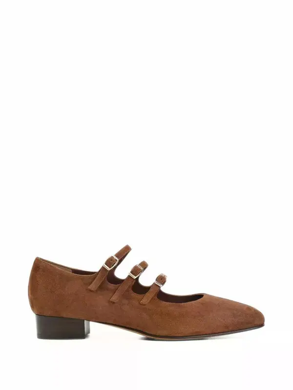 CAREL Ariana Triple-strap Suede Pumps - Brown