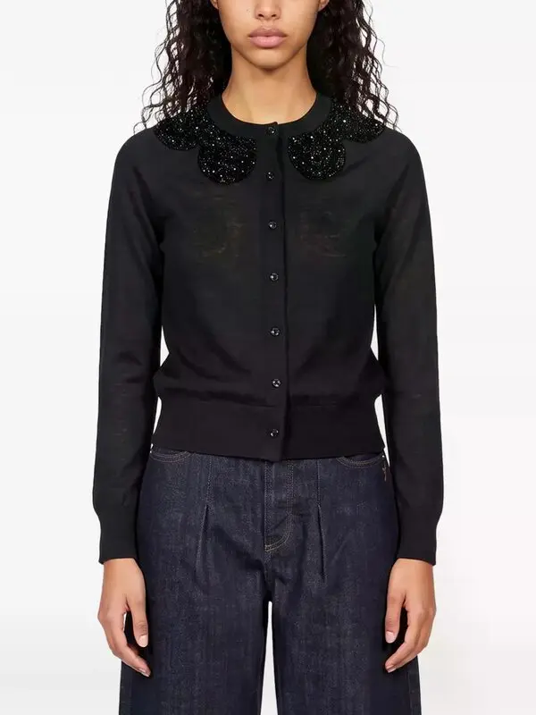 Simone Rocha Turbo Bead-embellished Scalloped Cardigan