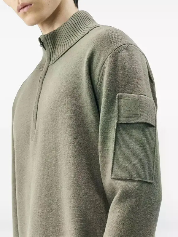 C.P. COMPANY Metropolis Series Extrafine Merino Wool Half Zip Sweater