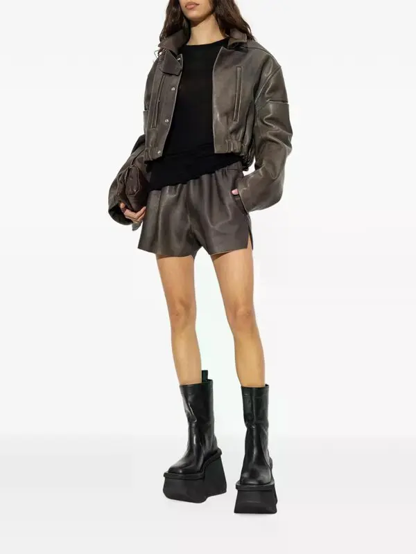 Rick Owens Cropped Leather Jacket
