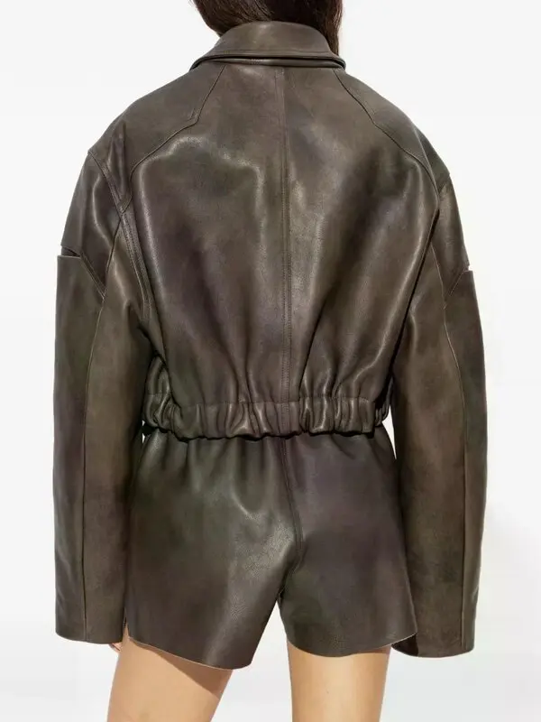 Rick Owens Cropped Leather Jacket