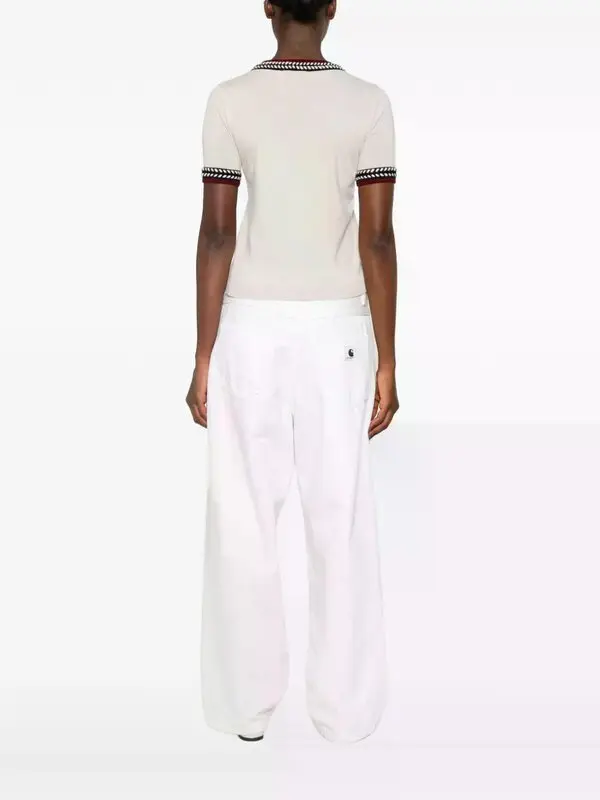 Max Mara Embroidered-trim Short-sleeve Sweater