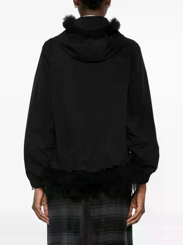 Noir Kei Ninomiya Tulle-trim Hooded Jacket