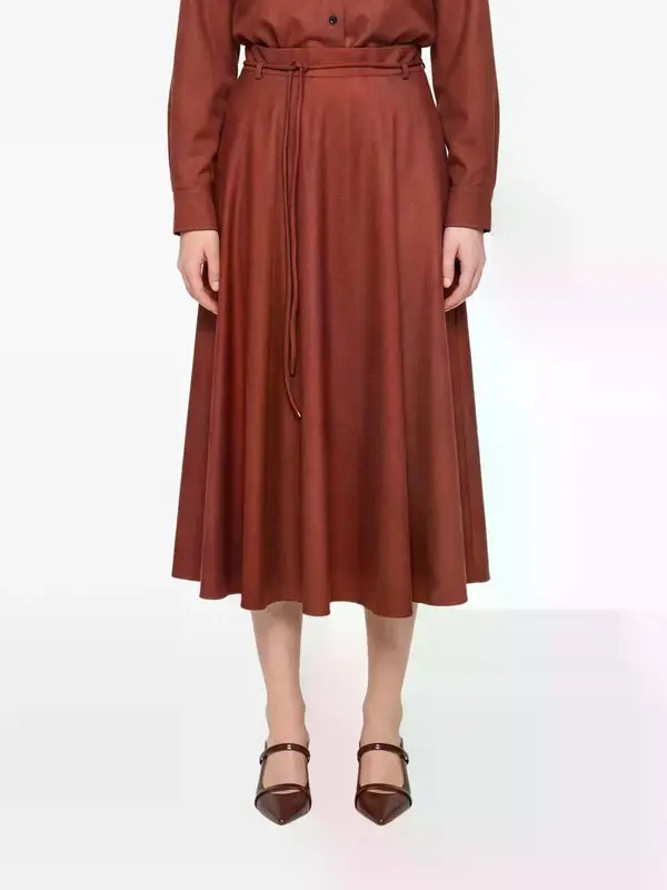Max Mara Flared Cashmere Foule Skirt