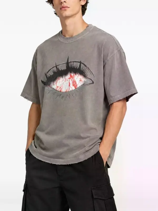 WARMAN Graphic-print Distressed T-shirt