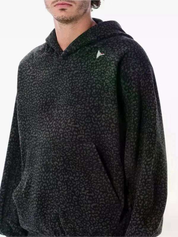 ROA Leopard-print Fleece Hoodie