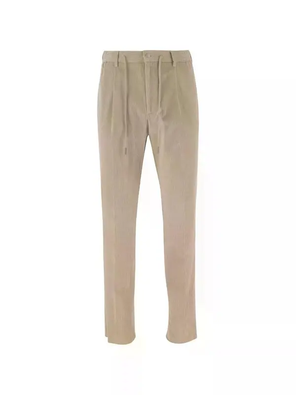 Tagliatore Ribbed Cotton-velvet Trousers - Neutrals