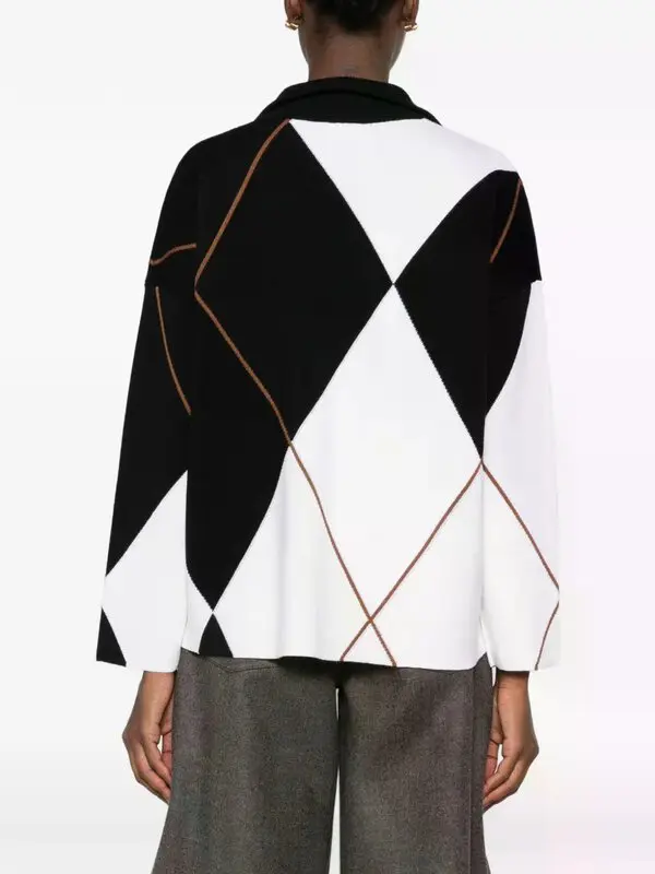 Max Mara Argyle Intarsia-knit Sweater