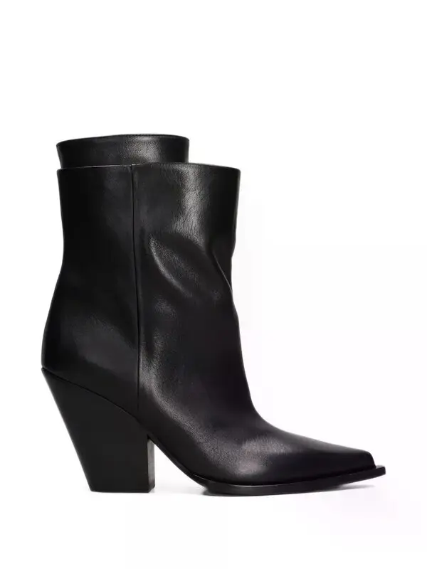 Elena Iachi Pointed-toe Leather Boots - Black