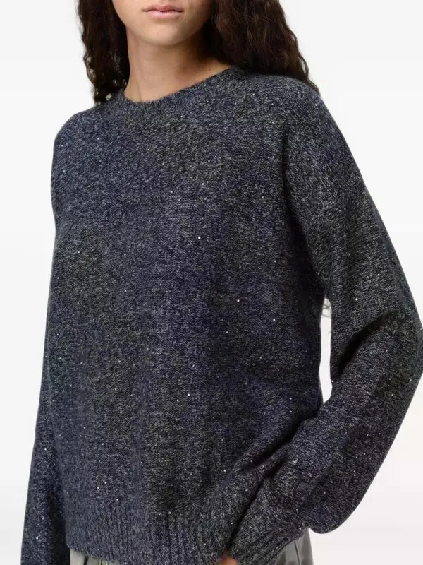 ELEH Sequin-embellished Crew-neck Sweater