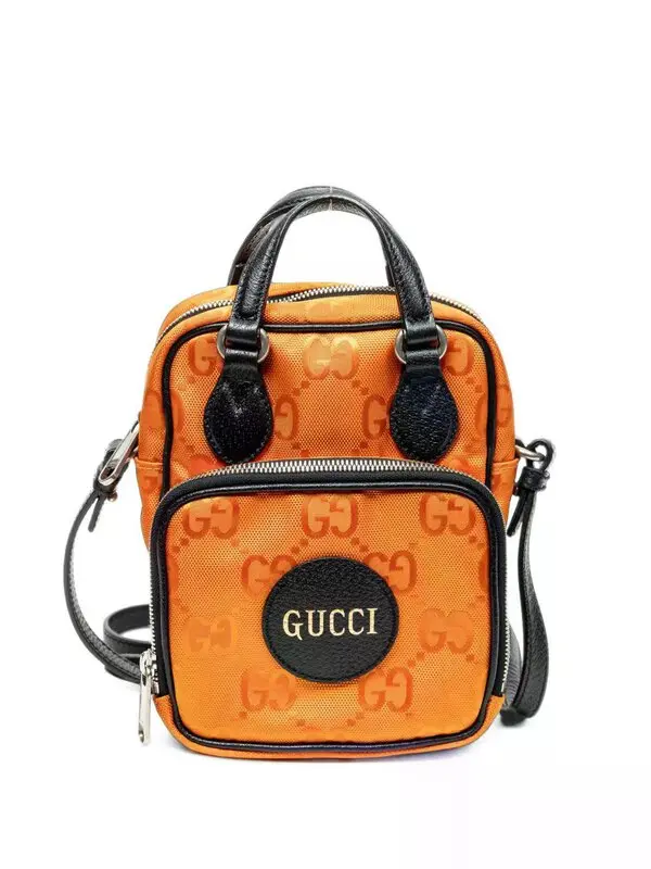 Gucci Small Gg Monogram Zip-fastening Tote Bag - Orange