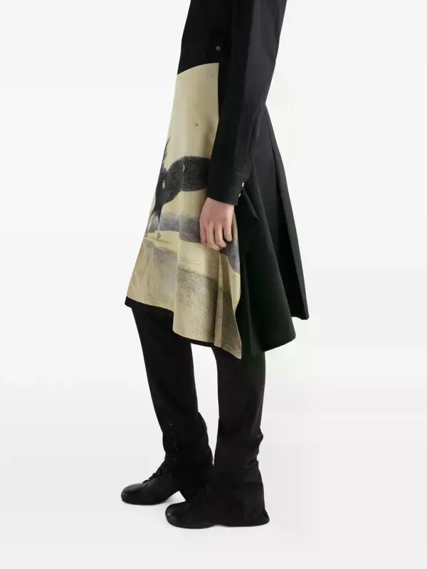 LEMAIRE Skirt In La Nuit Qui Marche Printed Wool Cloth