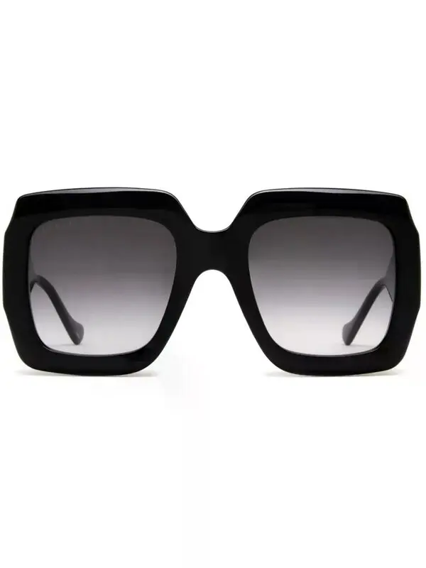 Gucci Logo-plaque Oversize Sunglasses - Black