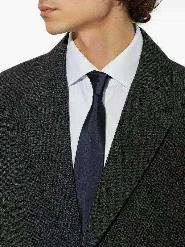 VIVIENNE WESTWOOD Orb-embroidered Silk Tie - Blue