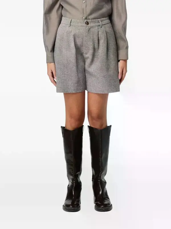 ELEH Pleated Tailored Shorts - Grey