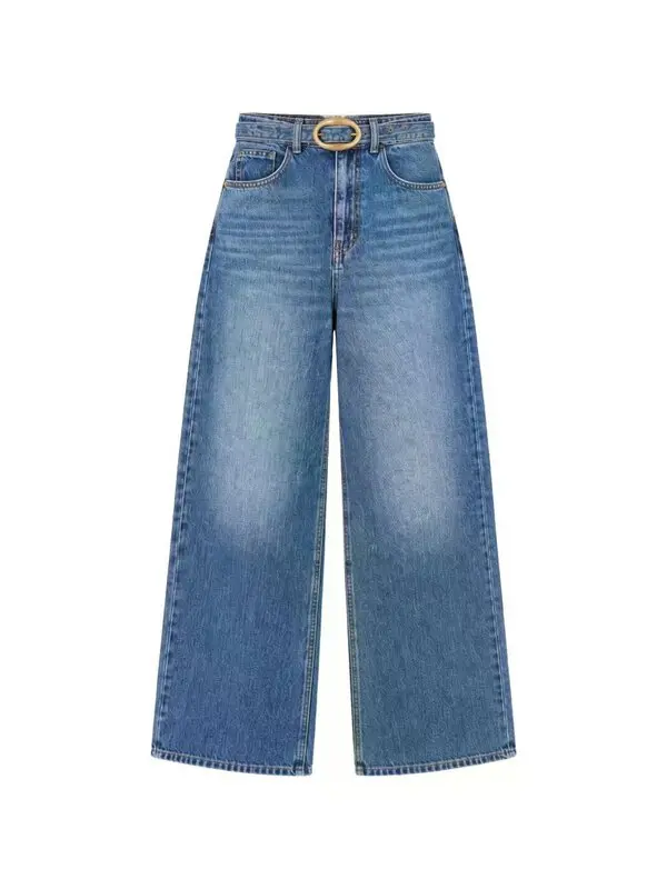 TWINSET Belted Wide-leg Jeans - Blue