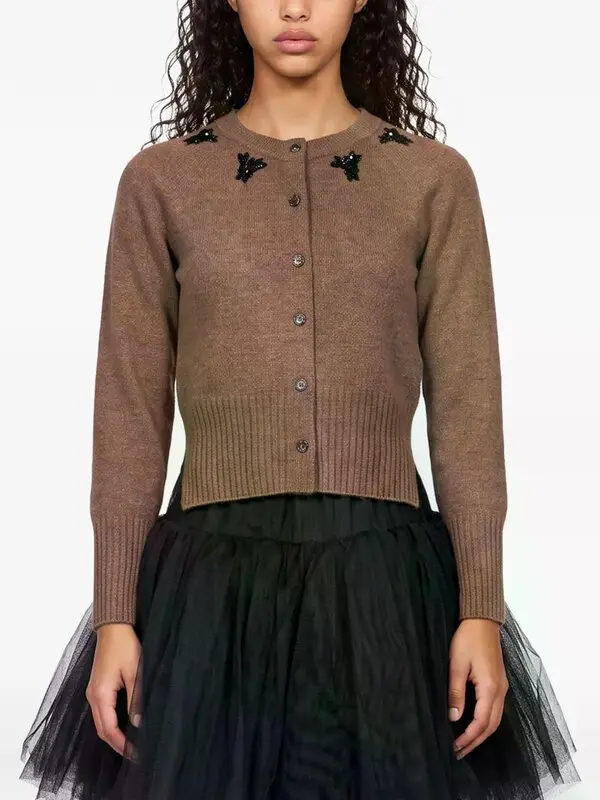 Simone Rocha Bead-embellished Cardigan - Brown