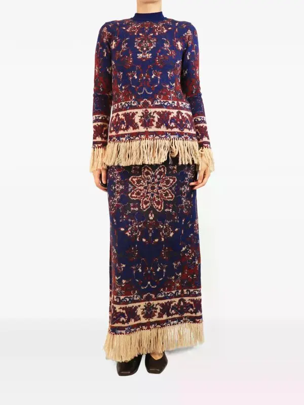 Rabanne Fringe-trim Knit Three-piece Set