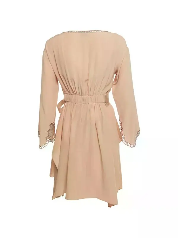 Fendi Butterfly-embroidered Cut-out Mini Dress