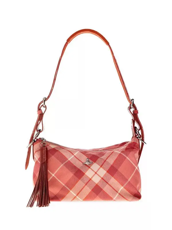 VIVIENNE WESTWOOD Emma Tartan Shoulder Bag - Red