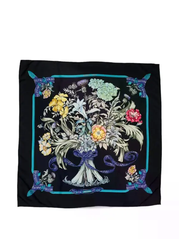 Hermès Regina Floral-print Scarf - Black