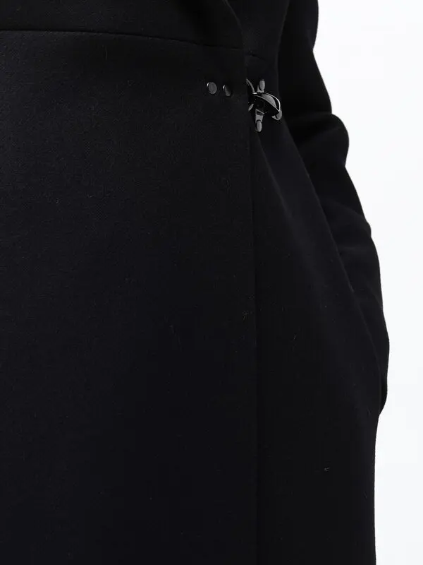 FAY Knee-length Double-breasted Hooded Coat In Wool And Cashmere With Shawl Collar