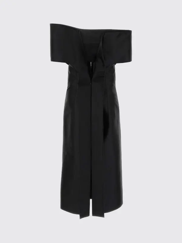JIL SANDER Off-the-shoulder Wool And Silk Blend Midi Sheath Dress