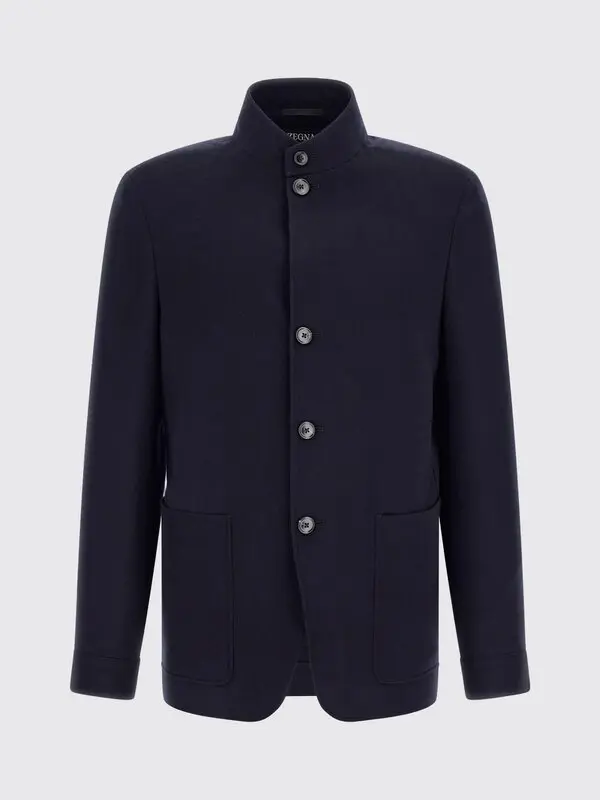 Zegna Single-breasted Pure Cashmere Blazer With Mandarin Collar