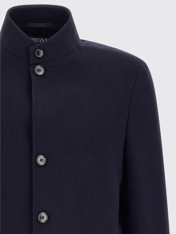 Zegna Single-breasted Pure Cashmere Blazer With Mandarin Collar