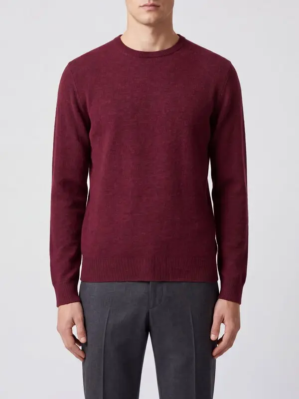 ZANONE Cashmere Blend Crewneck Jumper With Ribbed Edges - Red