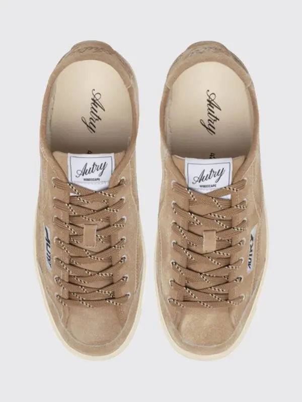 AUTRY Windscape Low-top Leather, Suede And Raffia Sneakers