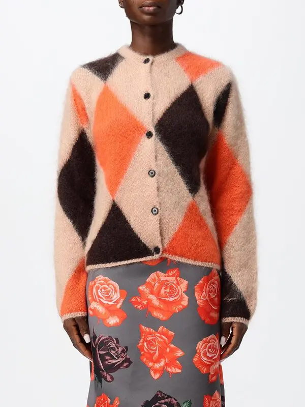 MSGM Argyle Pattern Mohair-blend Cardigan