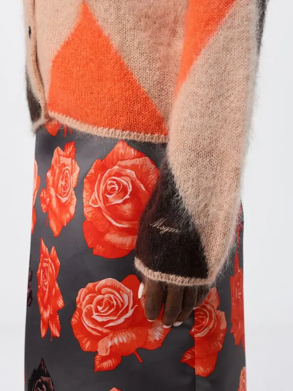 MSGM Argyle Pattern Mohair-blend Cardigan