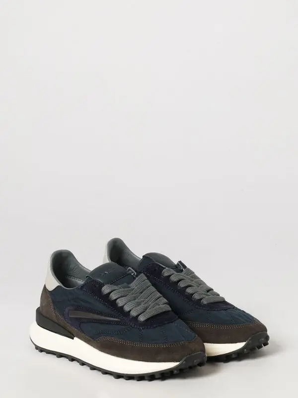 D.a.t.e. Athleta Two-tone Sneakers In Leather And Suede Nylon