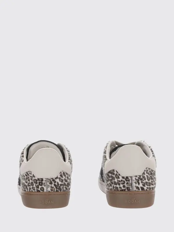 Hogan Cool Animal Print Pony Hair Trainers With Side H Logo