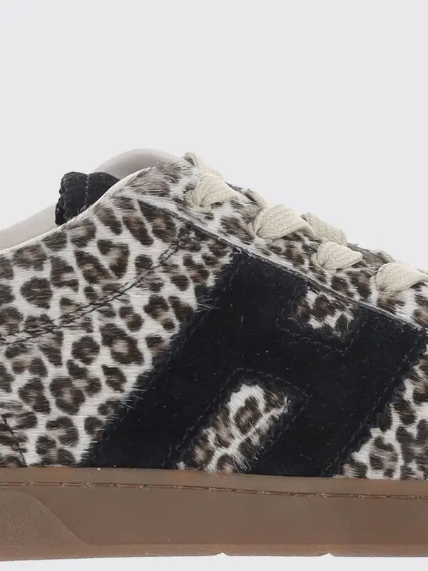 Hogan Cool Animal Print Pony Hair Trainers With Side H Logo